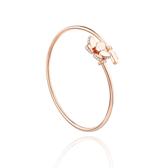 Bracelet Flower Excellence Or rose 750/1000 & Diamants Couleurs Rose