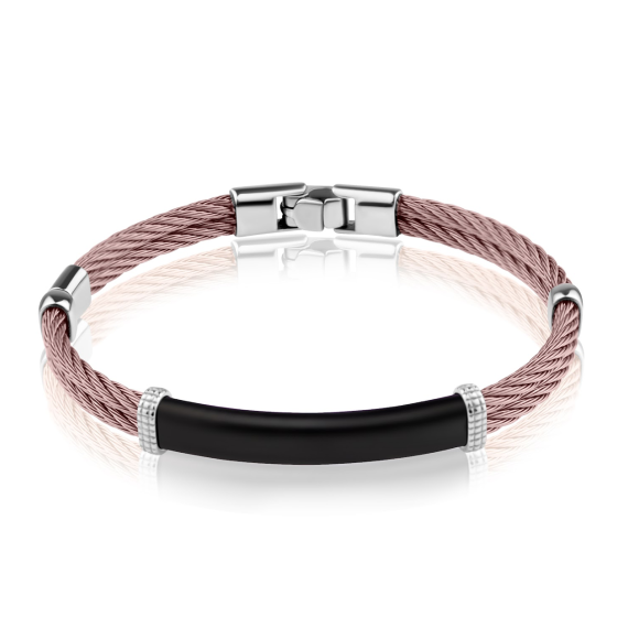 Bracelet Excellence Acier 316L Tailles Medium - Couleurs Marron & Noir