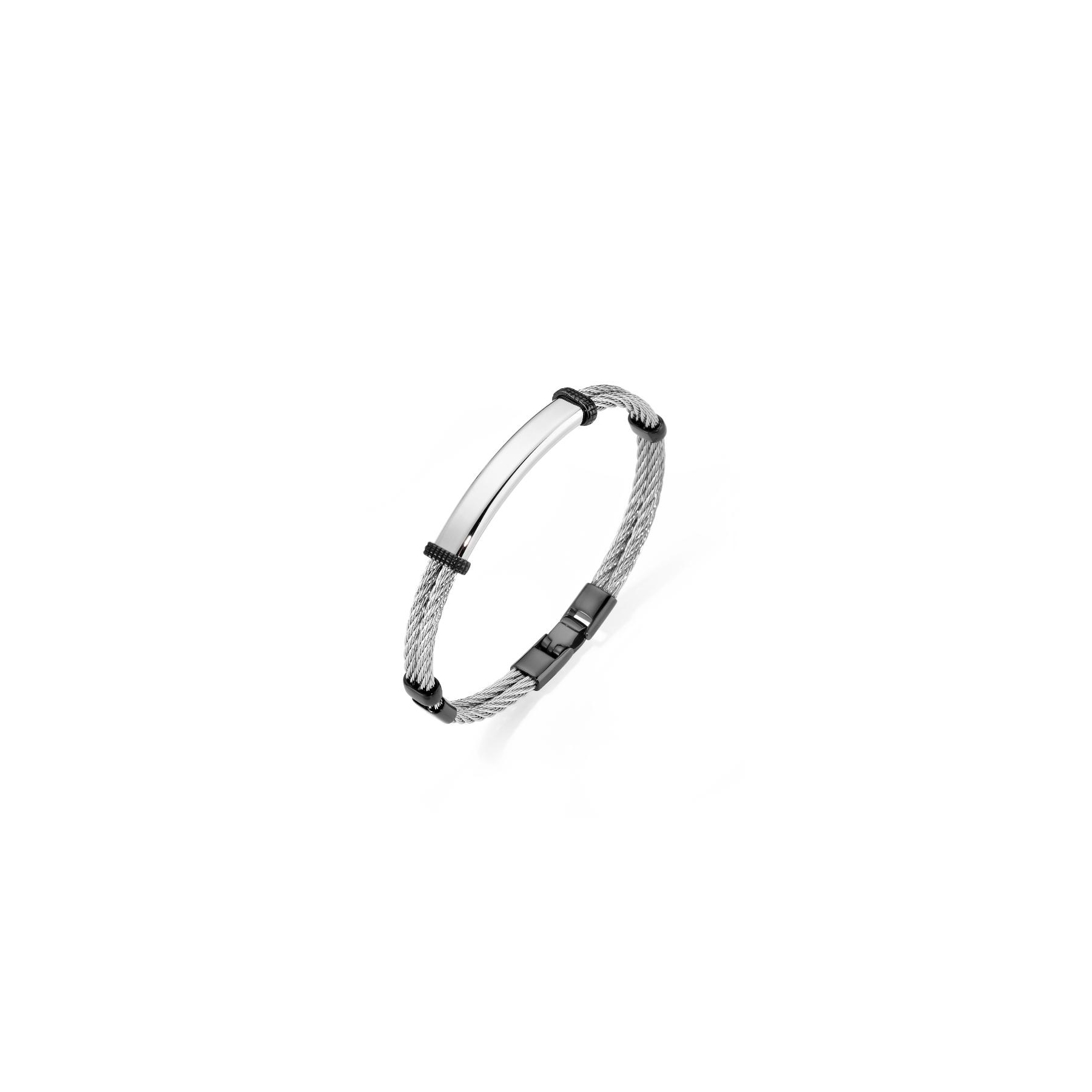 Bracelet Excellence acier 316L câble tressé Medium Couleurs Gris ...